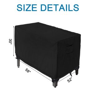 WOMACO Foosball Table Cover Outdoor Waterproof Soccer Table Cover Heavy Duty Rectangular Patio Football Game Table Cover (Black, 58"L X 52"W X 30"H)