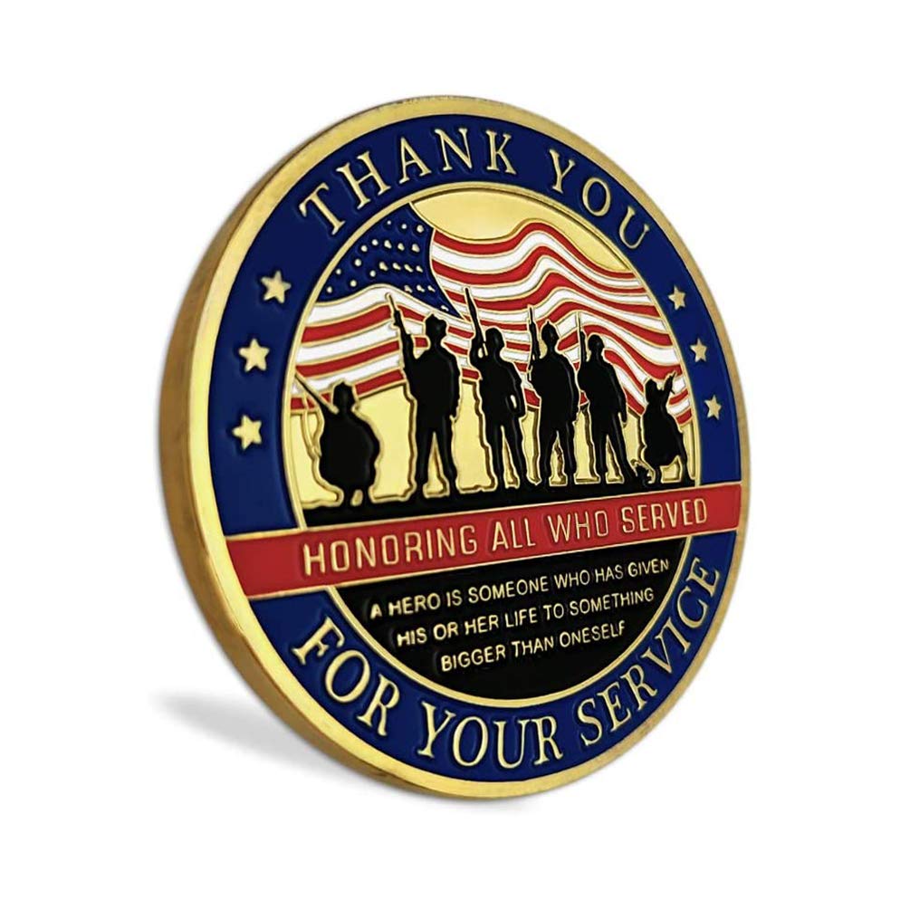 Thank You for Your Service Military Veterans Challenge Coin Appreciation Gift