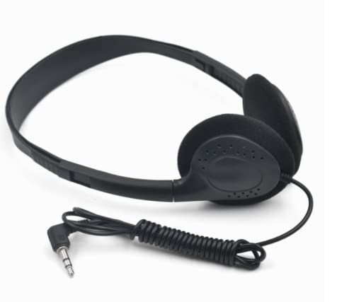 Deal Maniac Wholesale On-Ear Headphones - Inexpensive Headphones Stereo Headphones for Students, Classroom, Library - 1 Pair of Black Headphones