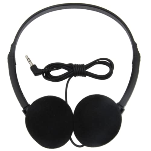 Deal Maniac Wholesale On-Ear Headphones - Inexpensive Headphones Stereo Headphones for Students, Classroom, Library - 1 Pair of Black Headphones