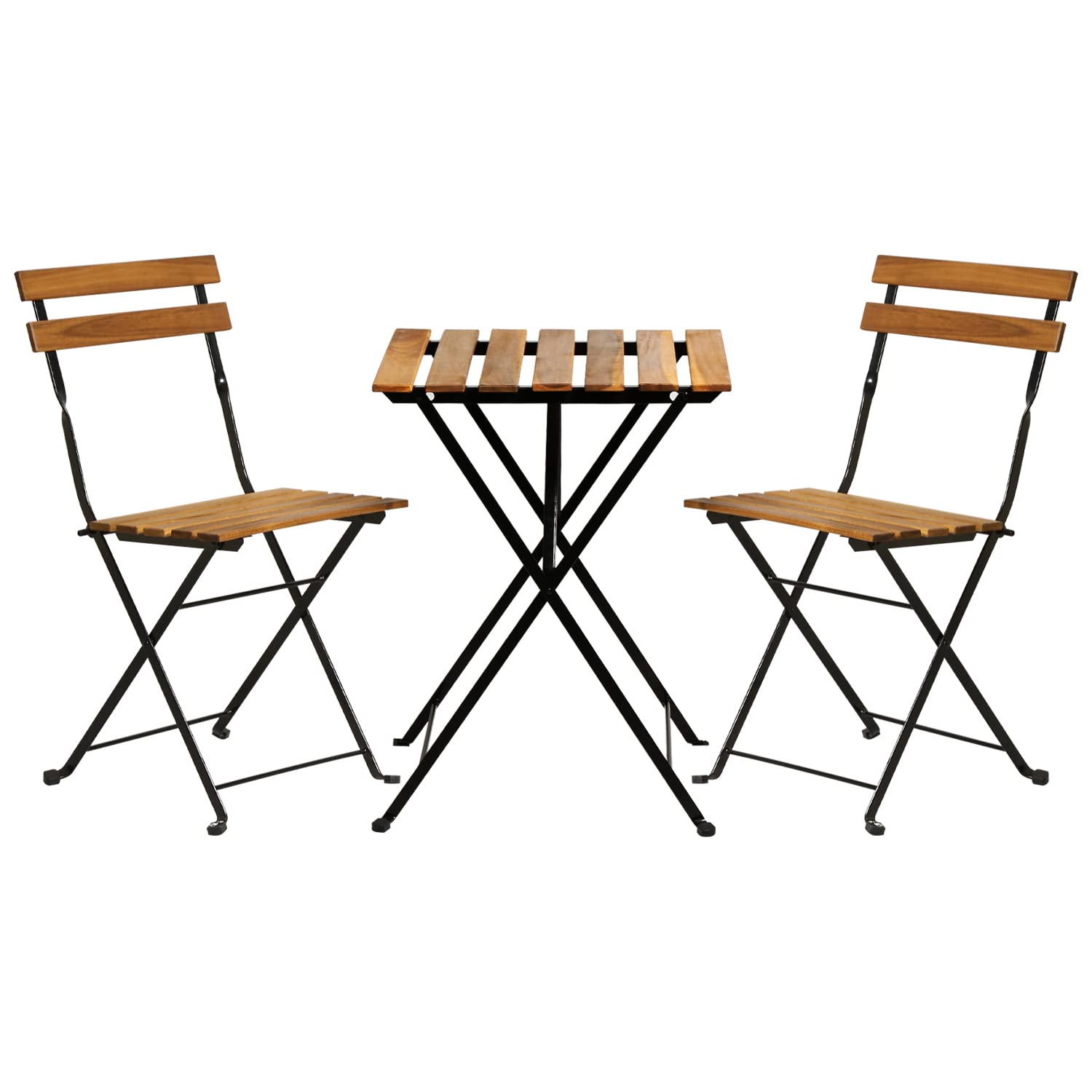 FDW Outdoor Furniture Set Small Patio Table and Folding Chairs for Lawn Balcony Backyard Yard Bistro Apartment Nature