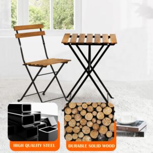 FDW Outdoor Furniture Set Small Patio Table and Folding Chairs for Lawn Balcony Backyard Yard Bistro Apartment Nature