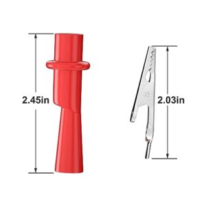 Goupchn Multimeter Push on Alligator Clips Set 4PCS Insulated Crocodile Clamps for Electrical Testing