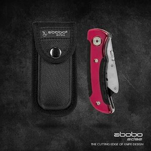 Folding Utility Knife/Carpet Knife/Box Cutter Stainless Steel + 5 Extra Replaceable SK5 Anti-rust Blades+ Nylon Pouch