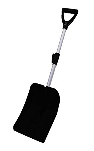 Bigfoot 1174A6W-1 Collapsible Car Trunk Lightweight Aluminum-Polyethylene Scoop-Black Snow Shovel