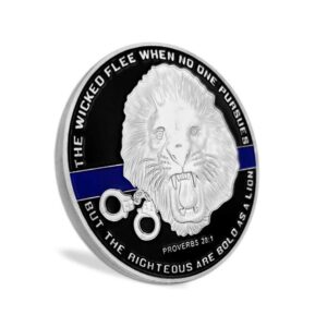 Thin Blue Line Lives Matter Police Officer Military Coin Law Enforcement Challenge Coin