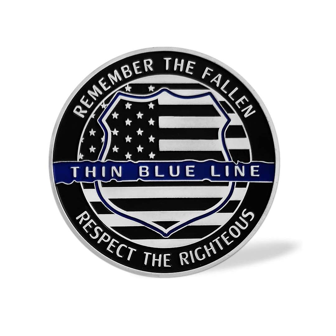 Thin Blue Line Lives Matter Police Officer Military Coin Law Enforcement Challenge Coin