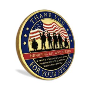 Thank You for Your Service Military Commemorative Coins Veterans Challenge Coin