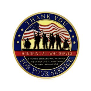 Thank You for Your Service Military Commemorative Coins Veterans Challenge Coin