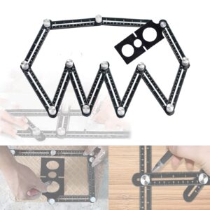 multi angle measuring ruler,universal multi-angle measuring ruler 12 side hole positioning aluminum alloy multi angle measuring ruler template tool multi-angle measuring ruler with drilling locator