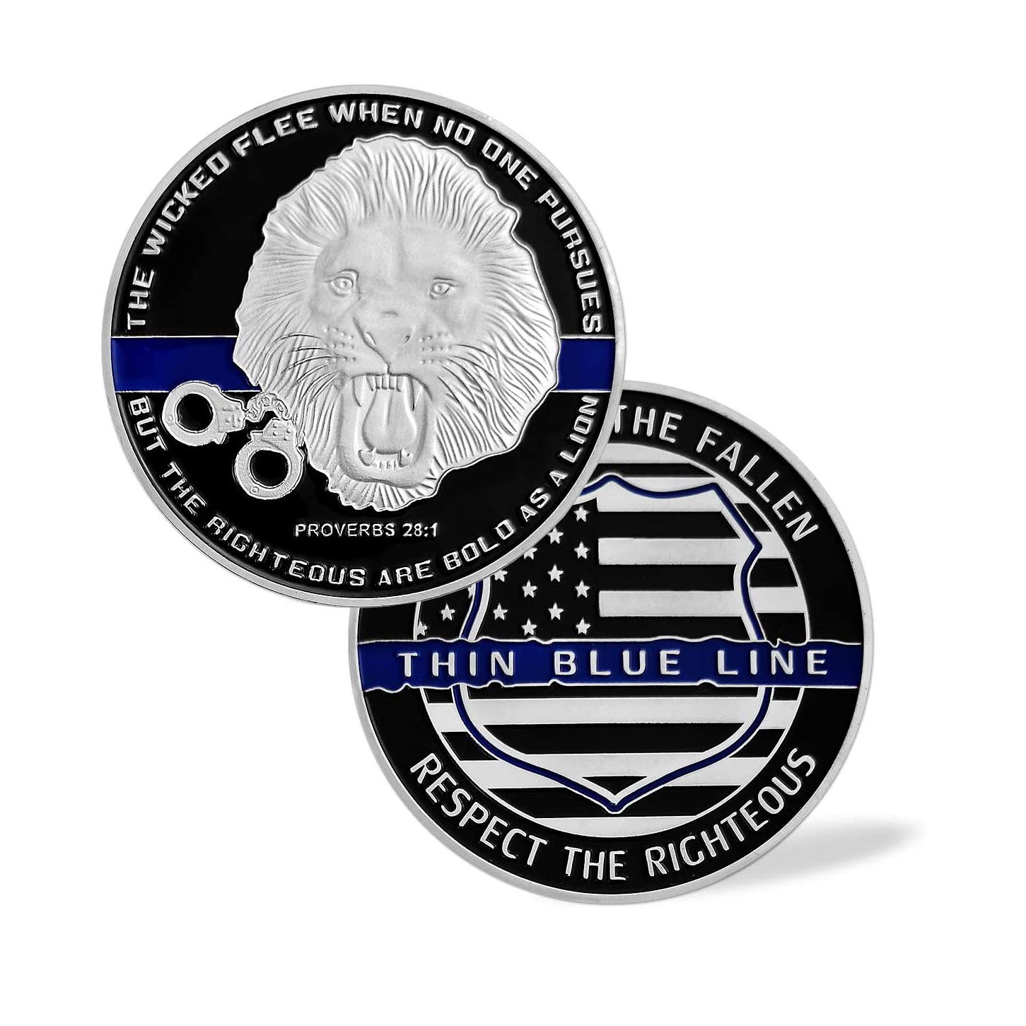 Police Officer Law Enforcement Challenge Coin Thin Blue Line Lives Military Commemorative Coins