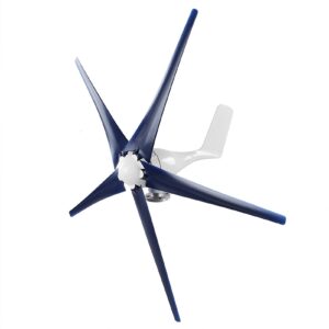 Hilitand 800W Windmill Generator Set, 5 Blade Small Wind Turbines Kit Industrial Energy Equipment (Blue 24V)