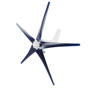 Hilitand 800W Windmill Generator Set, 5 Blade Small Wind Turbines Kit Industrial Energy Equipment (Blue 24V)