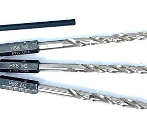 FTG Maximum Torque 6 Piece Same Size #10 (3/16") Pro Pack Countersink Drill Bit Set with 1 Depth Stop Collar 3/8" and 1 Hex Wrench plus 3 Piece Replacement Countersink Drill Bit Only with 1 Hex Wrench