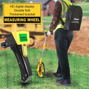 Zozen Measuring Wheel Digital Display, Foldable Feet/Meter Digital Measuring Wheel, Measure Wheel Digital with Backlit Display | Up to 99,999Ft/ 99,999M | Easy to Carrying With cloth backpack.