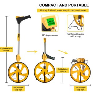 Zozen Measuring Wheel Digital Display, Foldable Feet/Meter Digital Measuring Wheel, Measure Wheel Digital with Backlit Display | Up to 99,999Ft/ 99,999M | Easy to Carrying With cloth backpack.