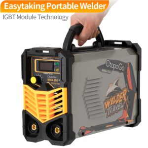 MMA Welder,160A ARC Welder Machine IGBT Inverter Digital Display LCD Hot Start Welder with Welding Stick Electrodes| Electrode Holder| Work Clamp| Input Power Adapter Cable| Brush 110V Home Use