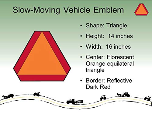 2-Pack Slow Moving Vehicle Triangle Safety Sign,14"x16" Plastic, Highly Visible, Engineering Grade Reflective for Golf Cart