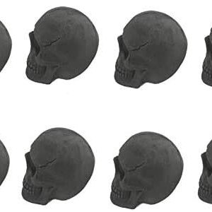 Vinyl Etchings 8pcs Imitated Human Skull Gas Log for Indoor or Outdoor Fireplaces, Fire Pits Halloween Decor