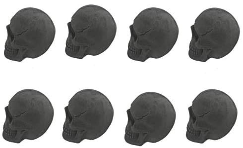 Vinyl Etchings 8pcs Imitated Human Skull Gas Log for Indoor or Outdoor Fireplaces, Fire Pits Halloween Decor