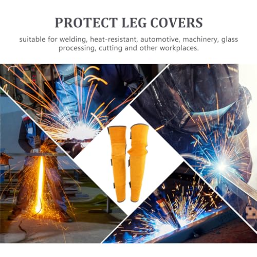 Scicalife Welding Leg Cover Thicken Knee Pads Abrasion Resistant Welding Spats Leg Cover Sleeve Wraps for Welder Heat Abrasion Resistant Foot Leg Protection