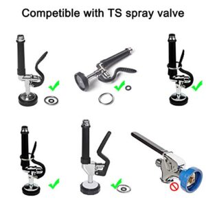 KWODE Pre-rinse Spray Valve Repair Kit for All Commercial Sink Sprayer Spray Face Bumper and Screw Repair Part Black