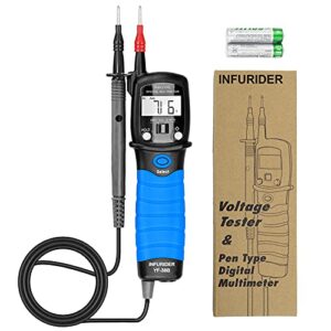 digital pen type multimeter infurider yf-38b auto-ranging voltage tester, handheld digital multimeter tester for dc ac voltage,resistance,ohm volt test meter with diode continuity