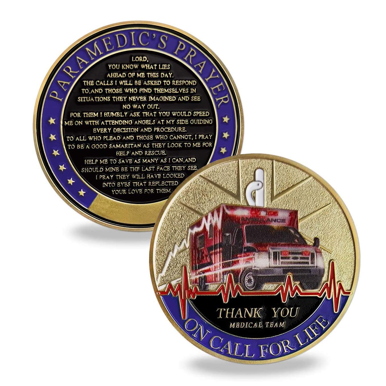 EMT EMS Paramedic's Prayer Coin Emergency Medical Services Medic Challenge Coin