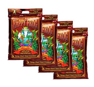 foxfarm fx14054 happy frog nutrient rich and ph adjusted rapid growth garden potting soil mix is ready to use, 12 quart (4 pack)