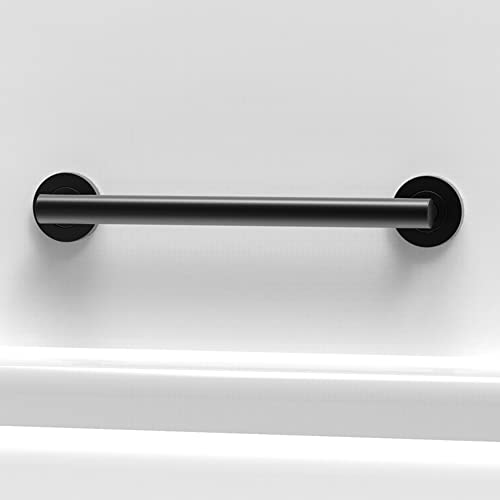 AmeriLuck 16 inches Stainless Steel Designer Grab Bar for Bath Safety, Collection Glacier, ADA Compliant 500lbs Loading Capacity, Matte Black