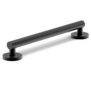 AmeriLuck 16 inches Stainless Steel Designer Grab Bar for Bath Safety, Collection Glacier, ADA Compliant 500lbs Loading Capacity, Matte Black