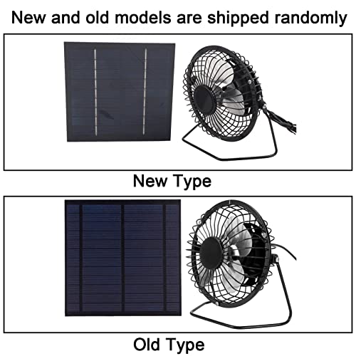 Solar Powered Fan, 5W Cooling Fan with Mini Solar Panel Mini Ventilator Fan Solar Panel Set for Greenhouse Dog Houses Trailers Rvs