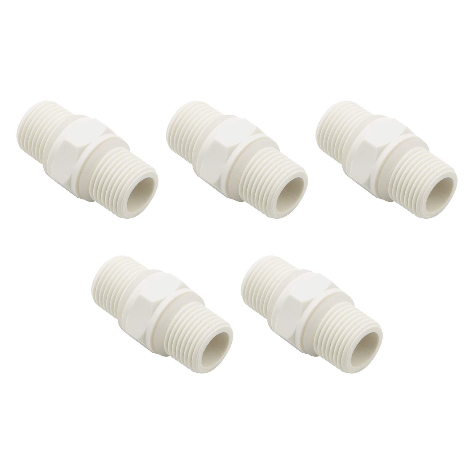 5 PCS 1/2" to 1/2" Male Nylon Pipe Connect Quick Fitting for RO System Water Filter