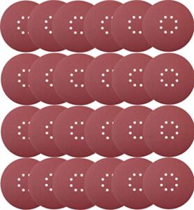 tonmp 50 pcs 120 grit 9 inch 8 hole hook-and-loop sanding discs sandpaper -premium aluminum oxide sander paper for drywall sander (120 grit - 50 pack)