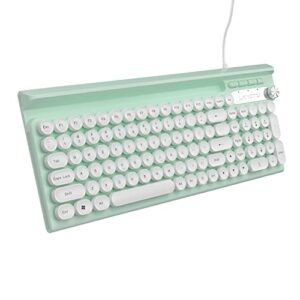 mqsuza wired keyboard, cute keyboard esay to type, compact full size 102 keys for windows pc/laptop/desktop(mint green)