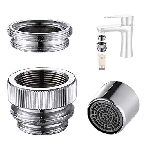 QMLALA Faucet Adapter with Aerator, Garden Hose Adapter Kitchen Sink Faucet Adapter Kit for 55/64" Female to 3/4" Male Faucet Adapater