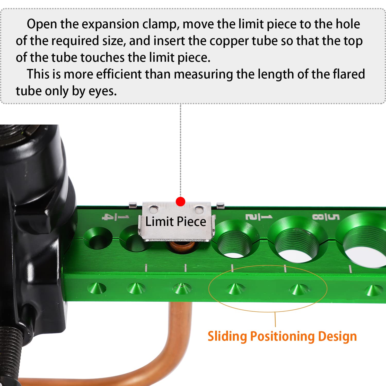 Bonvoisin Flaring Tool 1/4”-3/4” HVAC Single Flare Tool 45° Eccentric Tube Flaring Tool with Clutch Limit Piece for Copper Aluminum Tubing (one piece)