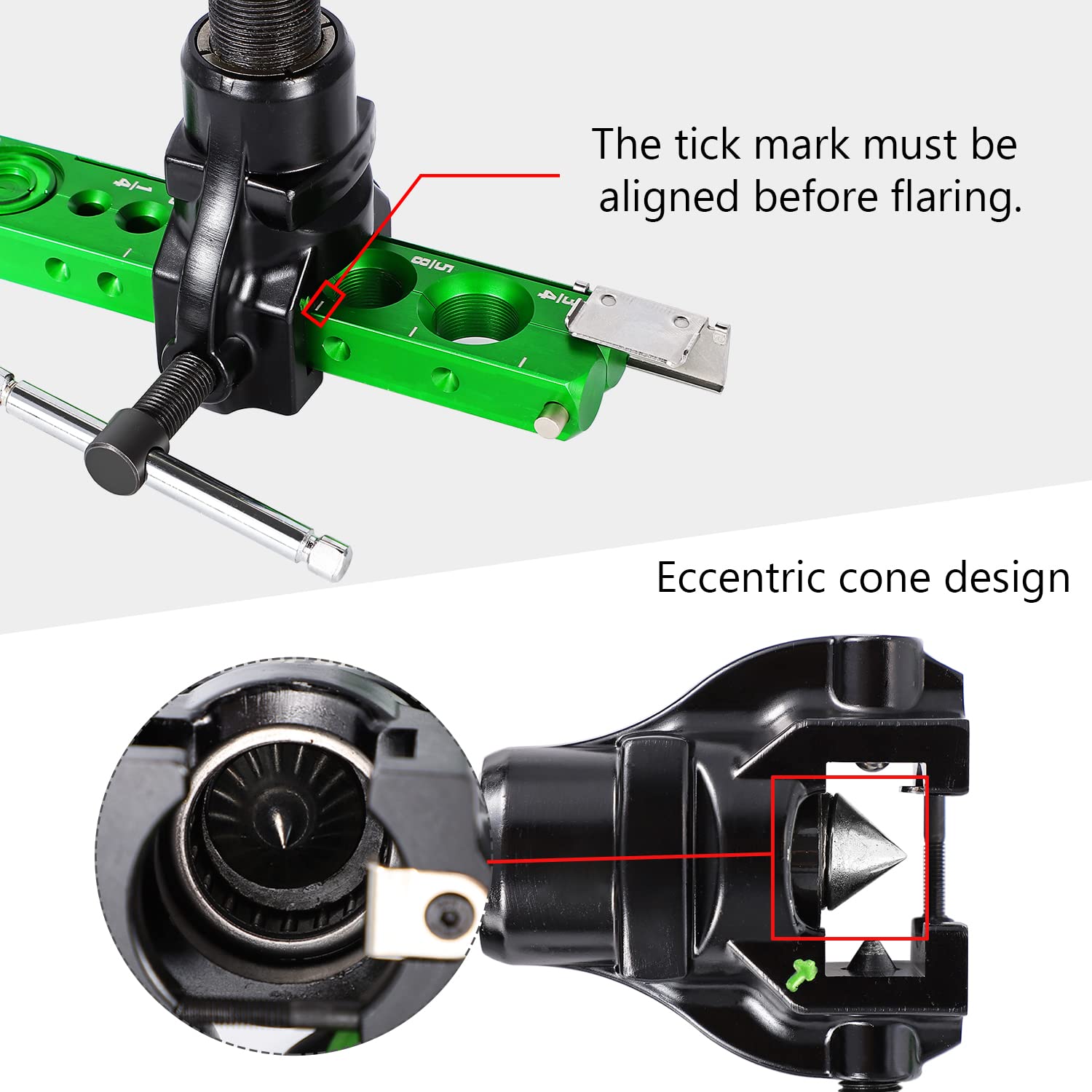 Bonvoisin Flaring Tool 1/4”-3/4” HVAC Single Flare Tool 45° Eccentric Tube Flaring Tool with Clutch Limit Piece for Copper Aluminum Tubing (one piece)