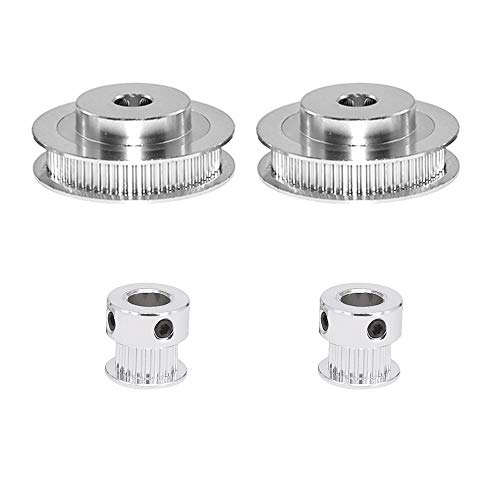 Zeberoxyz 2PCS Set GT2 Synchronous Wheel 20&60 Teeth 8mm Bore Aluminum Timing Pulley with 2PCS Length 200mm Width 6mm Belt (20-60T-8B-6)