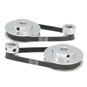 zeberoxyz 2pcs set gt2 synchronous wheel 20&60 teeth 8mm bore aluminum timing pulley with 2pcs length 200mm width 6mm belt (20-60t-8b-6)