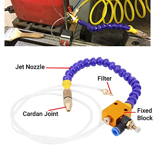 2Pcs Mist Coolant Lubrication Spray System, for 8mm Air Pipe CNC Lathe Milling Drill A for The Liquid That Requires No Pressure Output