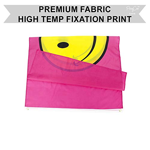 PringCor 3x5FT Flag Pink Happy Face Banner Dorm Bedroom Advertising USA