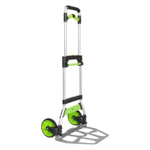 leeyoung folding hand truck and dolly,309 lb capacity aluminum portable cart with telescoping handle and pp+eva wheels