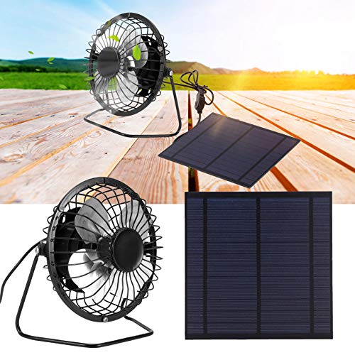 TOPINCN Solar Panel Powered Fan 5W Mini Portable Cooling Fan Photovoltaic Solar Panel Set for Home Attic Greenhouse RV Roof