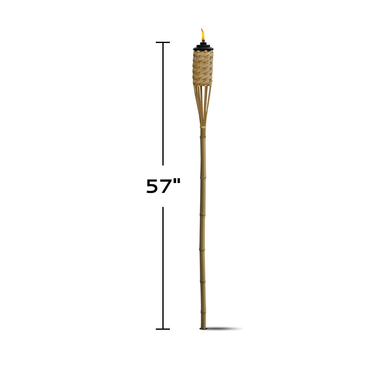 TIKI Brand Weather Resistant Coated Torch, Outdoor Décor for Home, Garden, Patio 12-Pack 57 in Bamboo, 1120116, Pack of 12, Natural,Pack of 12