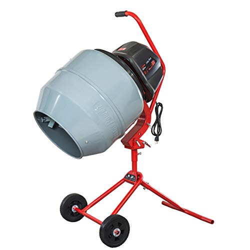 XtremepowerUS 550W Portable Electric Concrete Mixer Cement Mixing Barrow Machine Mixing Mortar Handle with Wheel (4.6 cu/ft.)