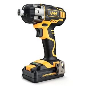 MOTORHEAD 20V ULTRA Cordless Impact Driver Kit, Lithium-Ion, ¼” All-Metal Hex Chuck, Tri-Beam LED, Variable Speed Trigger, 2Ah Battery & Quick Charger, Bag, 16 Accessory Bits, 3 Nut Drivers, USA-Based