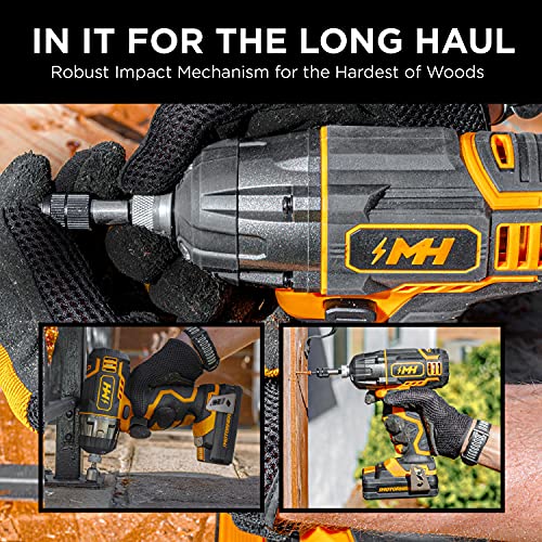 MOTORHEAD 20V ULTRA Cordless Impact Driver Kit, Lithium-Ion, ¼” All-Metal Hex Chuck, Tri-Beam LED, Variable Speed Trigger, 2Ah Battery & Quick Charger, Bag, 16 Accessory Bits, 3 Nut Drivers, USA-Based