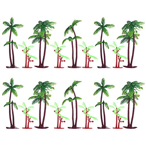 PRETYZOOM 1 Set 20 Pcs Coconut Cake Decoration Ice Cream Decorations Ice Cream Ornament Simulated Coconut Tree Plastic Cake Decorations Cake Supplies Ornaments Birthday Cake Decor