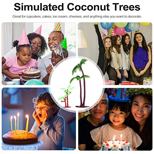 PRETYZOOM 1 Set 20 Pcs Coconut Cake Decoration Ice Cream Decorations Ice Cream Ornament Simulated Coconut Tree Plastic Cake Decorations Cake Supplies Ornaments Birthday Cake Decor